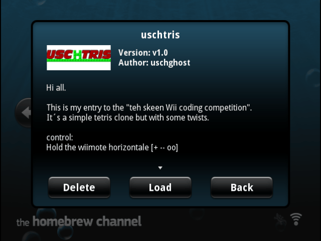 Uschtris Wii Gamebrew