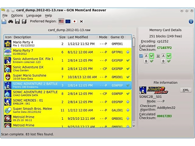 GCN MemCard Recover Wii - GameBrew
