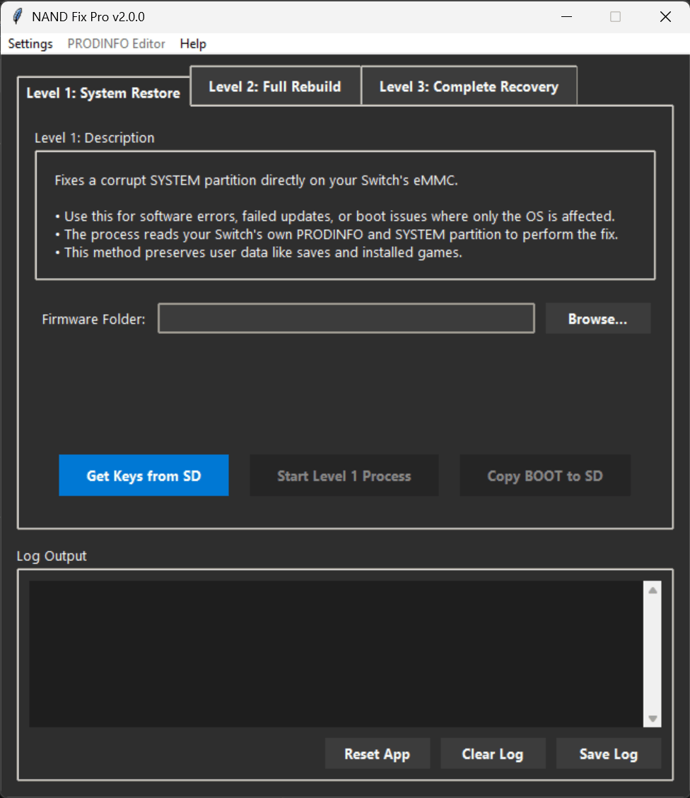 NAND Fix Pro Switch - Switch Homebrew PC Tools (PC Utilities) - GameBrew