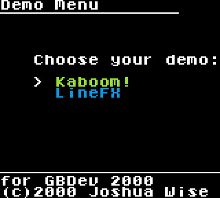 Joshua Wises Demo GB - GameBrew