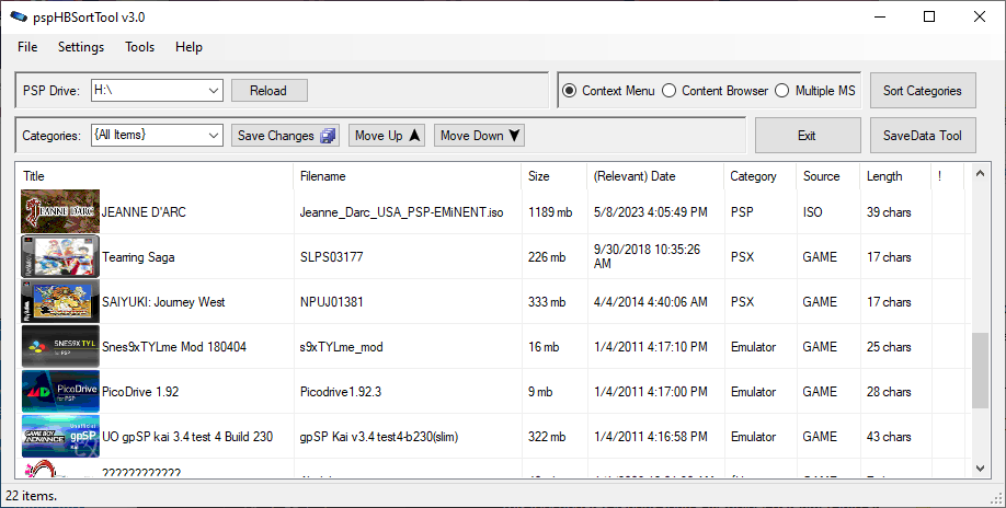 pspHBSortTool - GameBrew