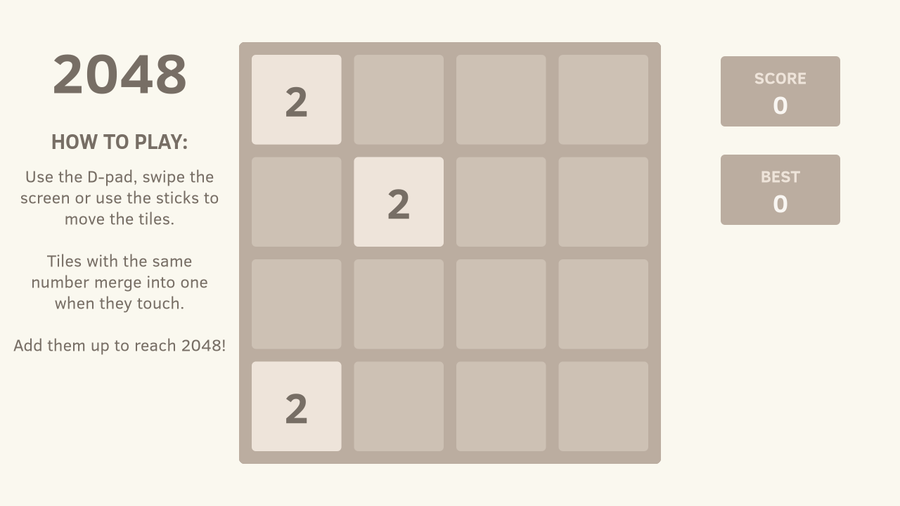 2048 By Tootallnate Switch Homebrew Games Puzzle Gamebrew