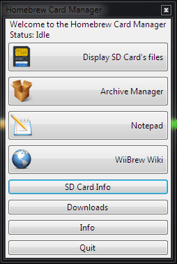 Homebrew Card Manager Wii - GameBrew