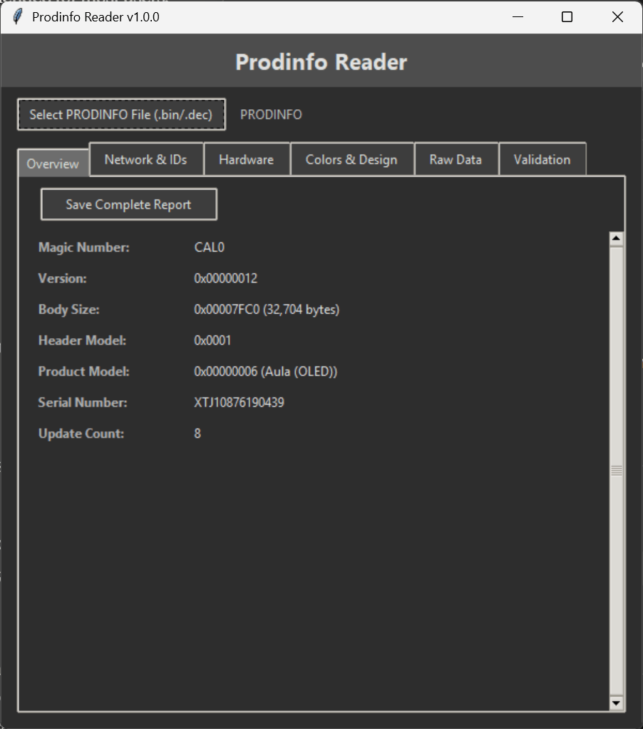 Prodinfo Reader Switch - Switch Homebrew PC Tools (PC Utilities) - GameBrew
