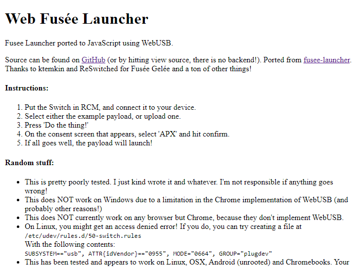 Web Fusee Launcher Switch - GameBrew