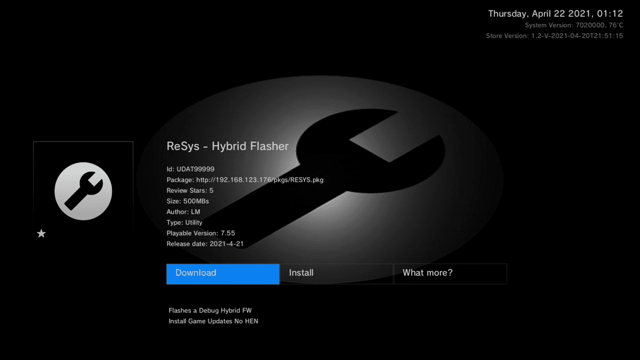 ReSys - Hybrid Installer PS4 - (Utilities) - GameBrew