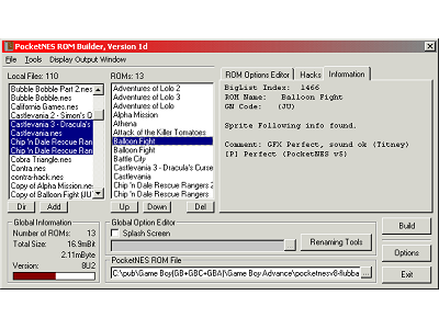 PocketNES ROM Builder GBA - (Builder Tools) - GameBrew