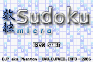 Sudoku Micro GBA - (Puzzle) - GameBrew