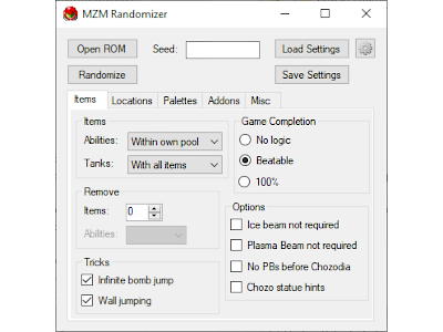 MZM Random Randomizer GBA - (Hack Utilities) - GameBrew