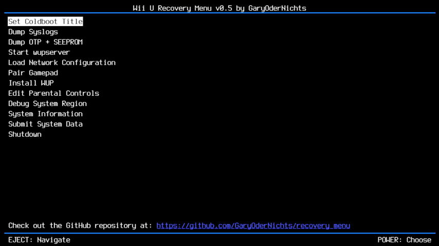 Wii U Recovery Menu - GameBrew