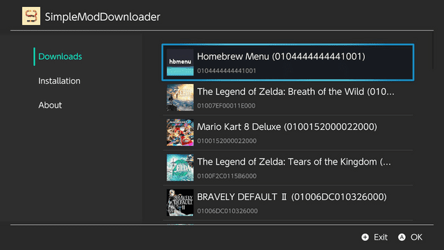 SimpleModDownloader Switch - Switch Homebrew Apps (Other Apps) - GameBrew