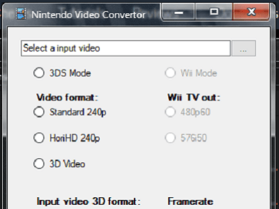 Nintendo Video Convertor 3DS - (Other PC Utilities) - GameBrew