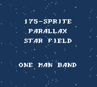 175-sprite Parallax Starfield GB - GameBrew