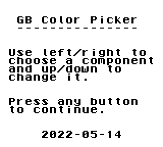 Game Boy Color Picker GB - GameBrew