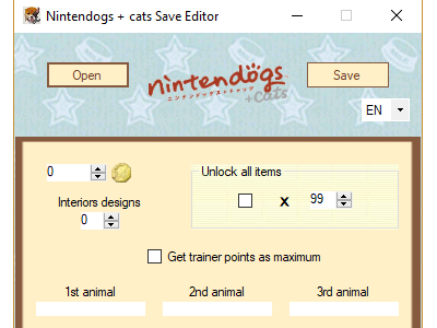 3ds Nintendogs cats Save Editor - GameBrew