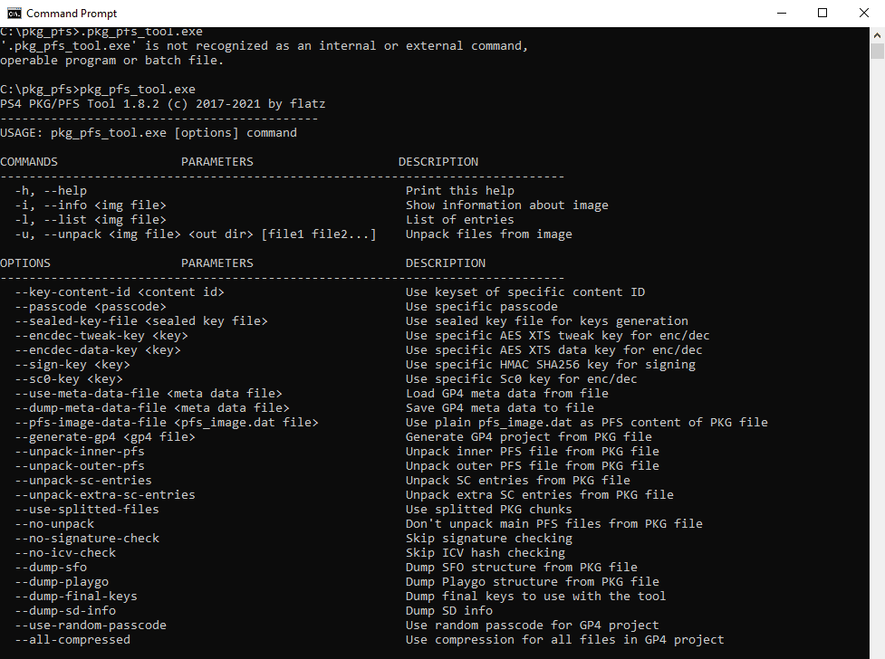 Pkg Pfs Tool PS4 - (PC Utilities) - GameBrew