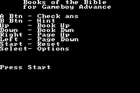 Books of the Bible GBA - GameBrew