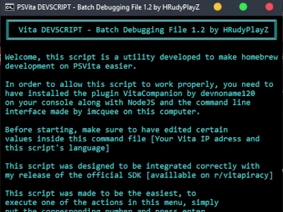 Vita DEVSCRIPT - Vita Homebrew PC Tools (Developments) - GameBrew